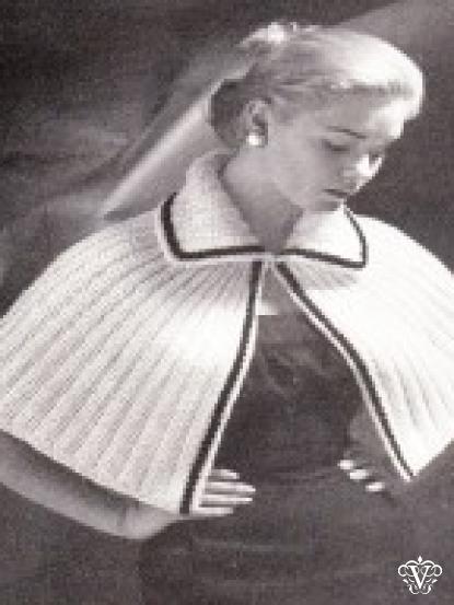1950s short chunky cape knitting patttern
