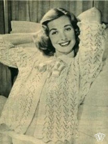 Vintage 1950s Knitting patterns- 6 designs including lace bedjacket ...